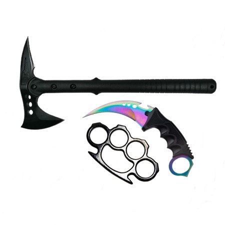Set Topor Pirate Skull, 39 cm, Rozeta autoaparare si Cutit Fade Break ...