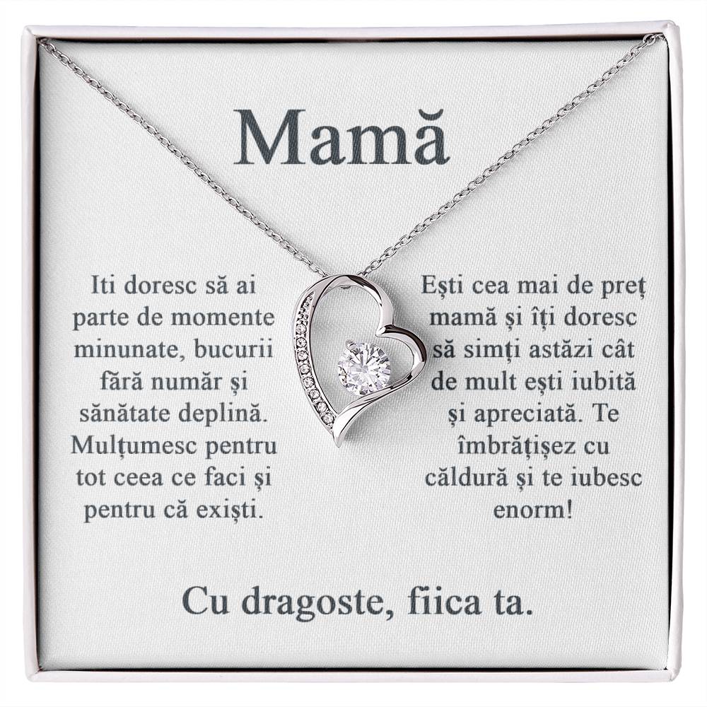 Colier "Inima", Lant si Pandantiv din Argint, Placat cu Aur 14k, Mesaj ...