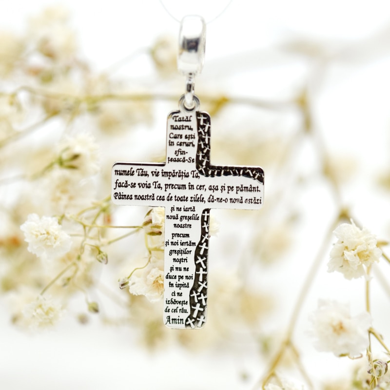 Pandantiv Cruce Rugaciune Tatal nostru - Argint 925 - eMAG.ro