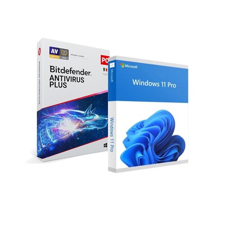 Pachet licente Windows 11 Pro stick USB, Bitdefender Antivirus Plus 1PC ...