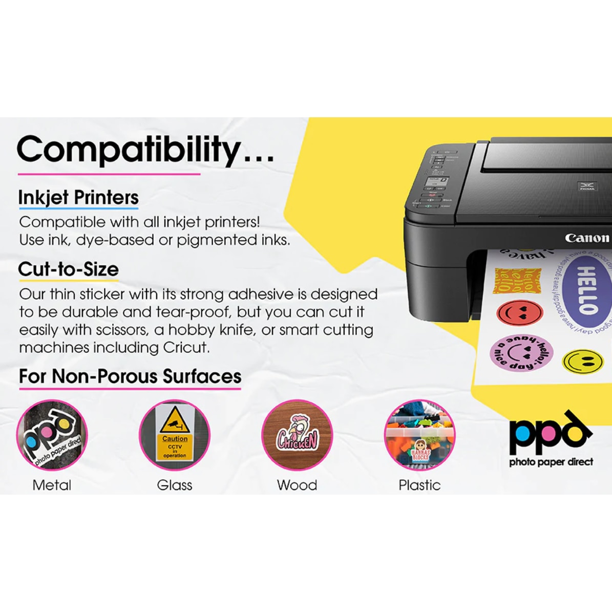 Set 10 foi autocolante premium A4 lucioase, pentru stickere cu adeziv ...