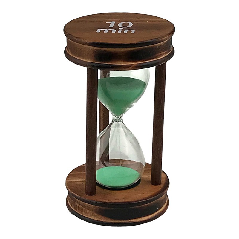 Clepsidra rotunda de lemn, 10 minute, 8x14 cm - eMAG.ro