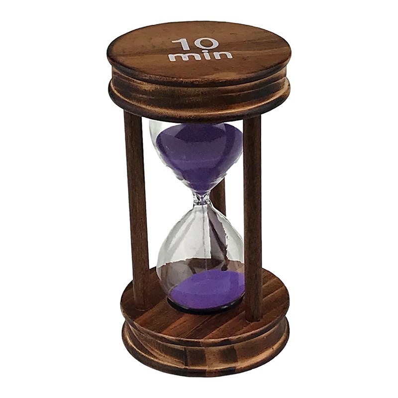 Clepsidra rotunda de lemn, 10 minute, 8x14 cm - eMAG.ro