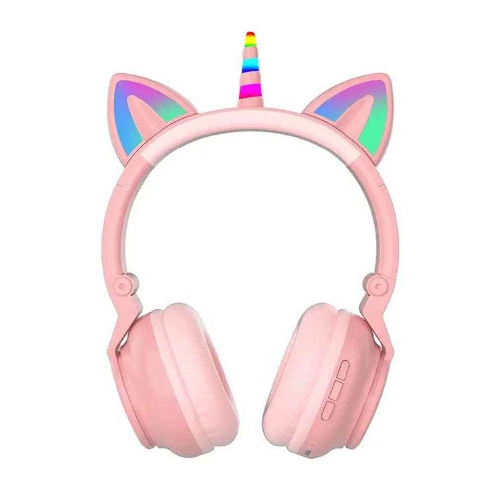Casti wireless pentru copii, pliabile, Bluetooth5.0, cu Led-uri ...