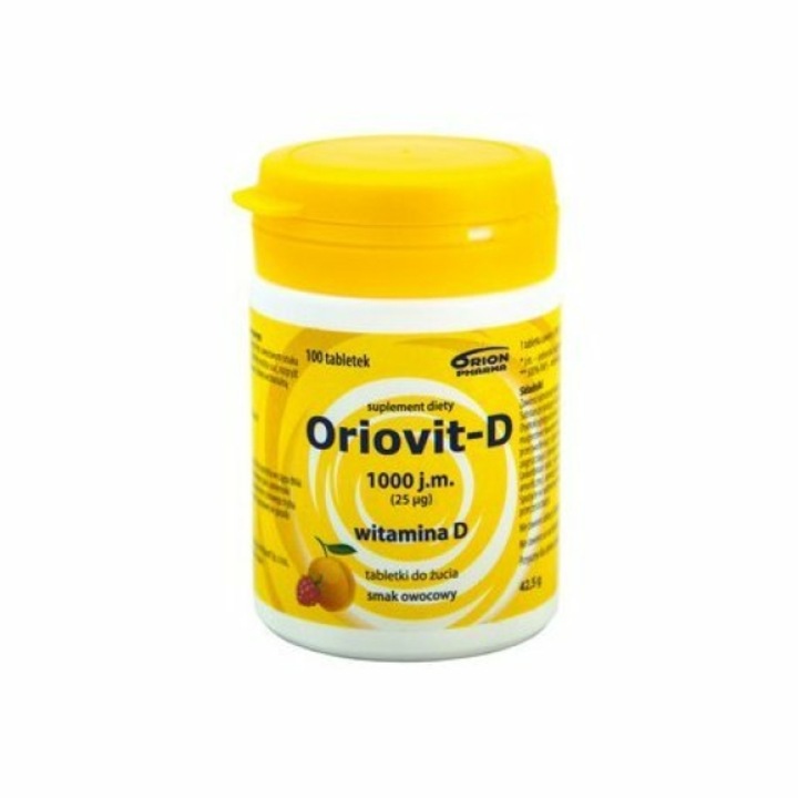 Set de 100 tablete masticabile Oriovit-D 1000, Orion Pharma, Cu ...