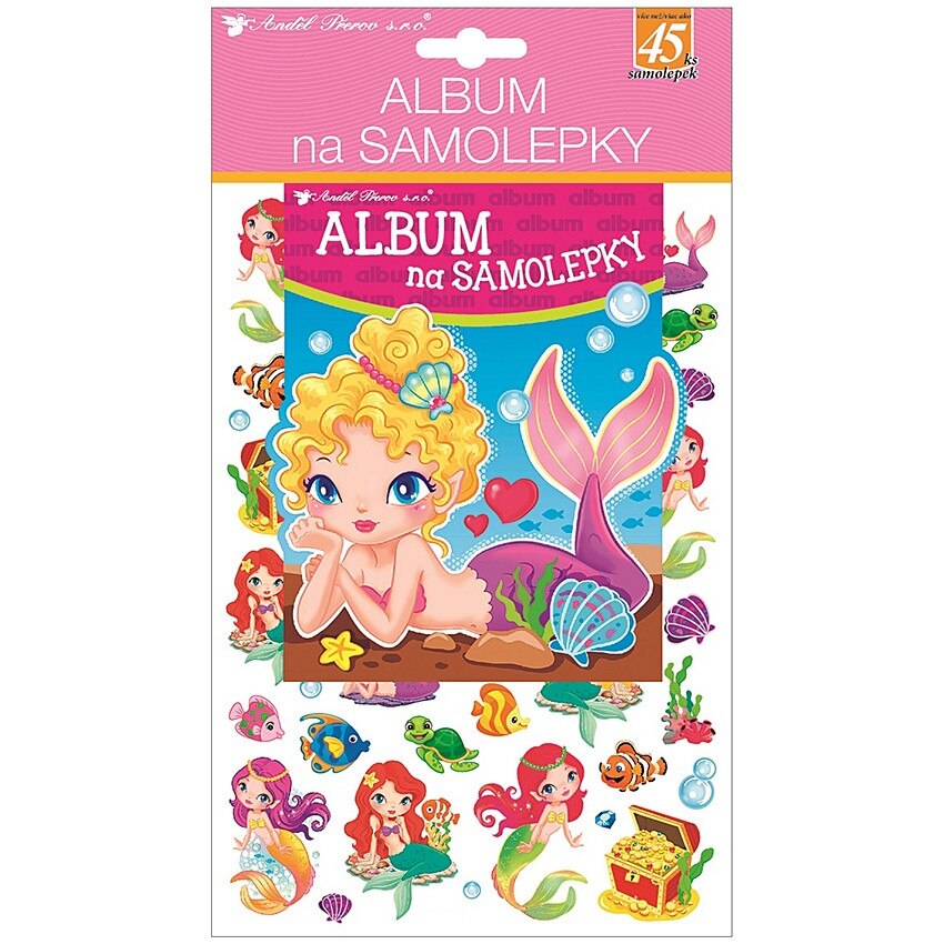 Album cu 40 stickere holograma pentru fete - Sirena, 16 x 29 cm - eMAG.ro