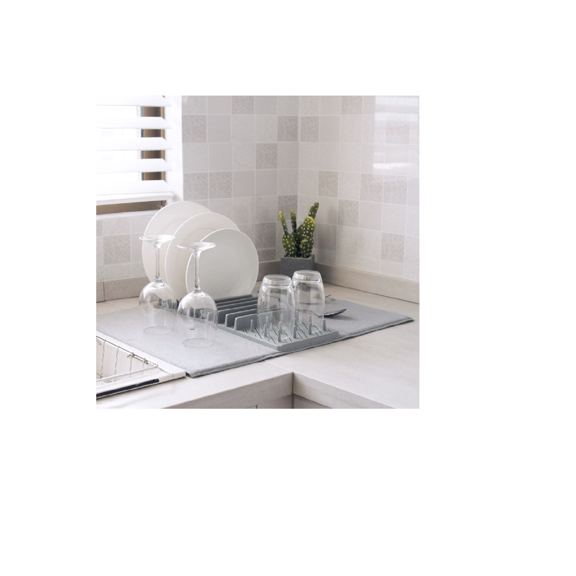 Műanyag szárító állvány edényekhez, szárítókendővel, 45x3, 6x16, 5 cm ...