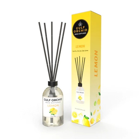 Освежител за стая със стик, Gulf Orchid Reed Diffuser, 110 мл, Лимон ...