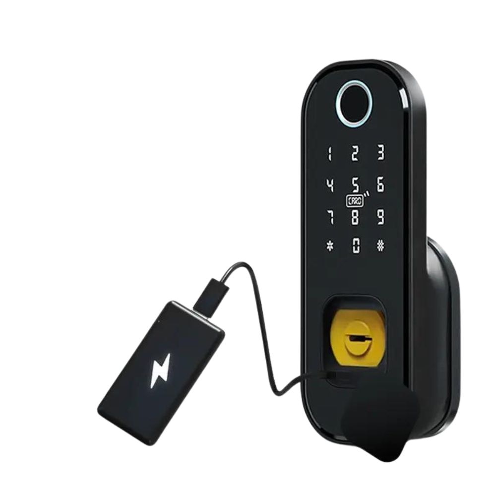 Yala inteligenta, smart pentru usa metalica si lemn cu cod si amprenta ...