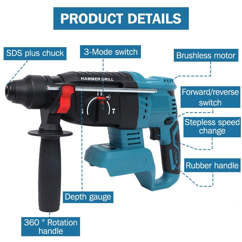 Ciocan rotopercutor profesional 7STAR ®, 1500 W, 3.2J, 1000rpm, 2 ...