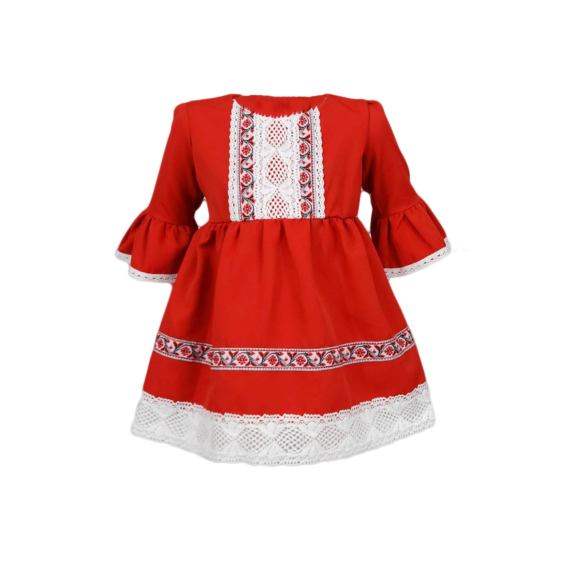 Rochie traditionala, model Ilinca, rosie - 67497 - eMAG.ro