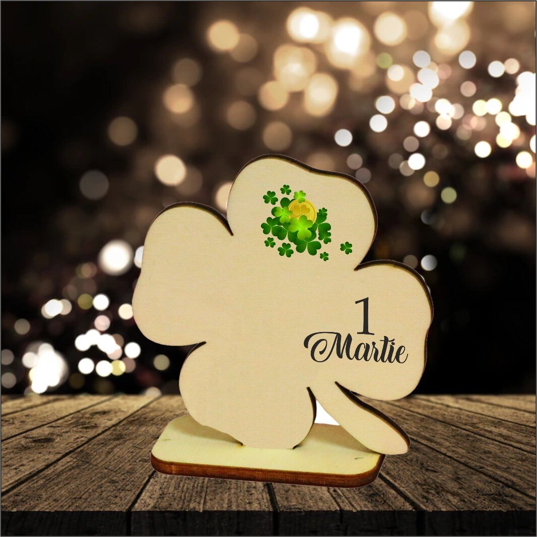 Martisor, Baza pentru flori, Trifoi, O primavara frumoasa, Lemn ...