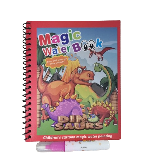 Carte de colorat cu marker, Magic Water, Model dinozauri - eMAG.ro
