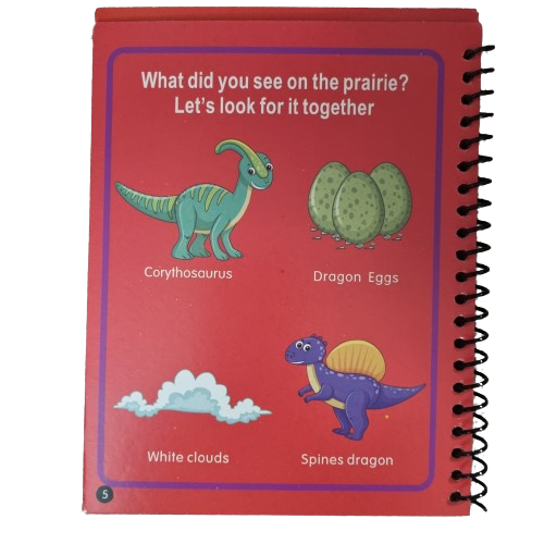 Carte de colorat cu marker, Magic Water, Model dinozauri - eMAG.ro