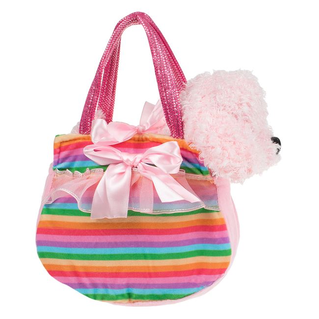 Catel din Plus Roz cu Geanta Colorata Folie Argintie Manere 18cm - eMAG.ro