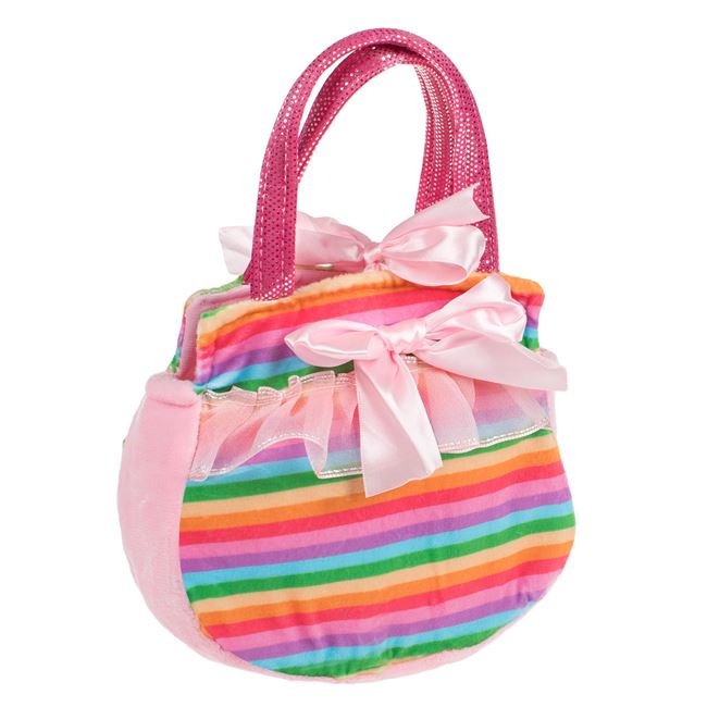 Catel din Plus Roz cu Geanta Colorata Folie Argintie Manere 18cm - eMAG.ro