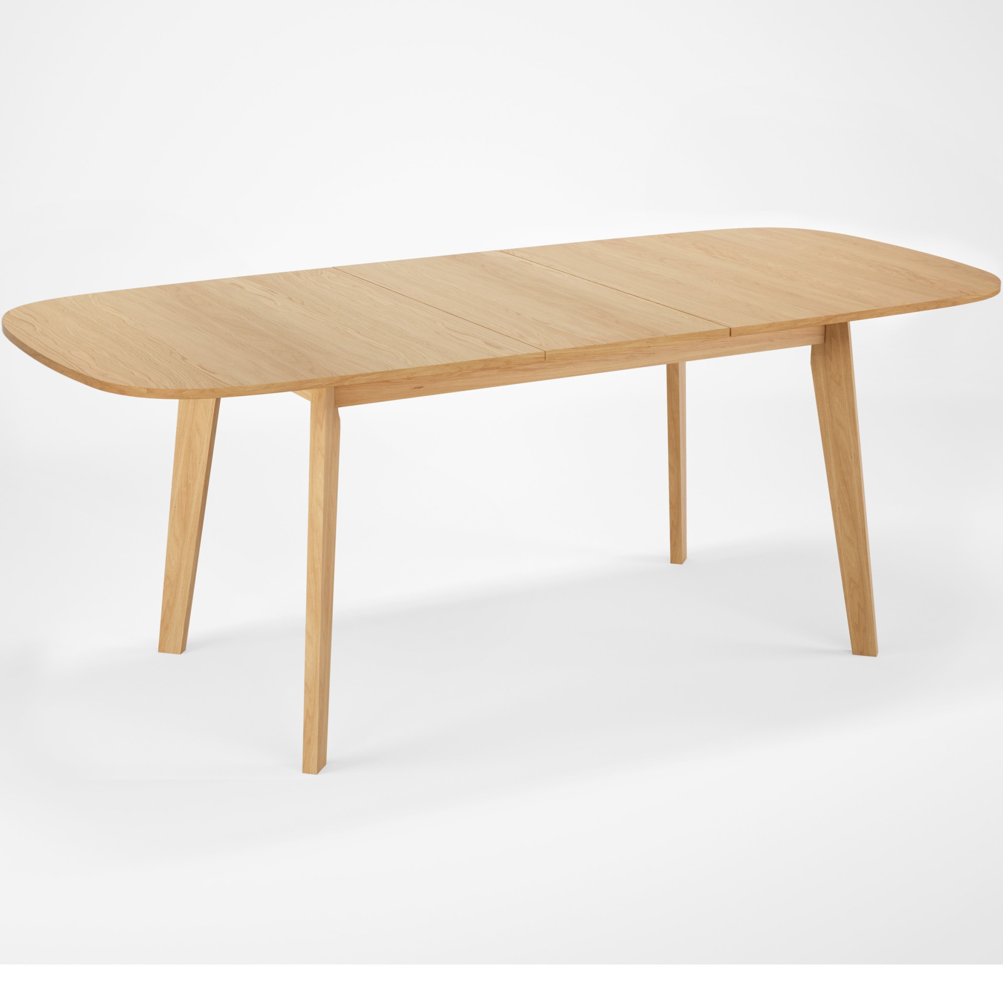 Masa dining NAISS extensibila, picioare lemn masiv de stejar, blat cu ...