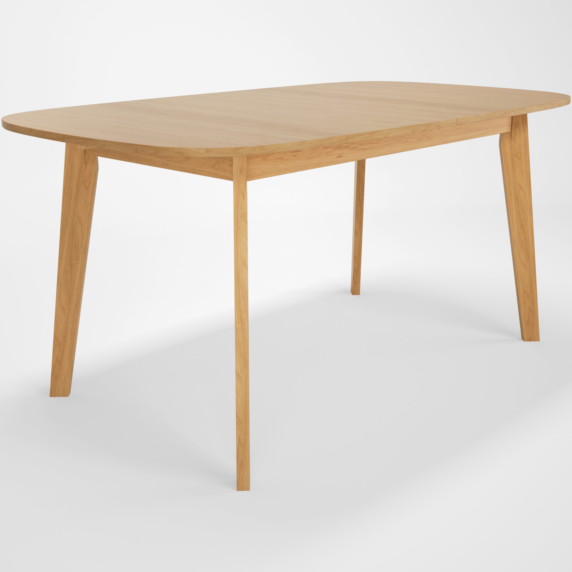 Masa dining NAISS extensibila, picioare lemn masiv de stejar, blat cu ...