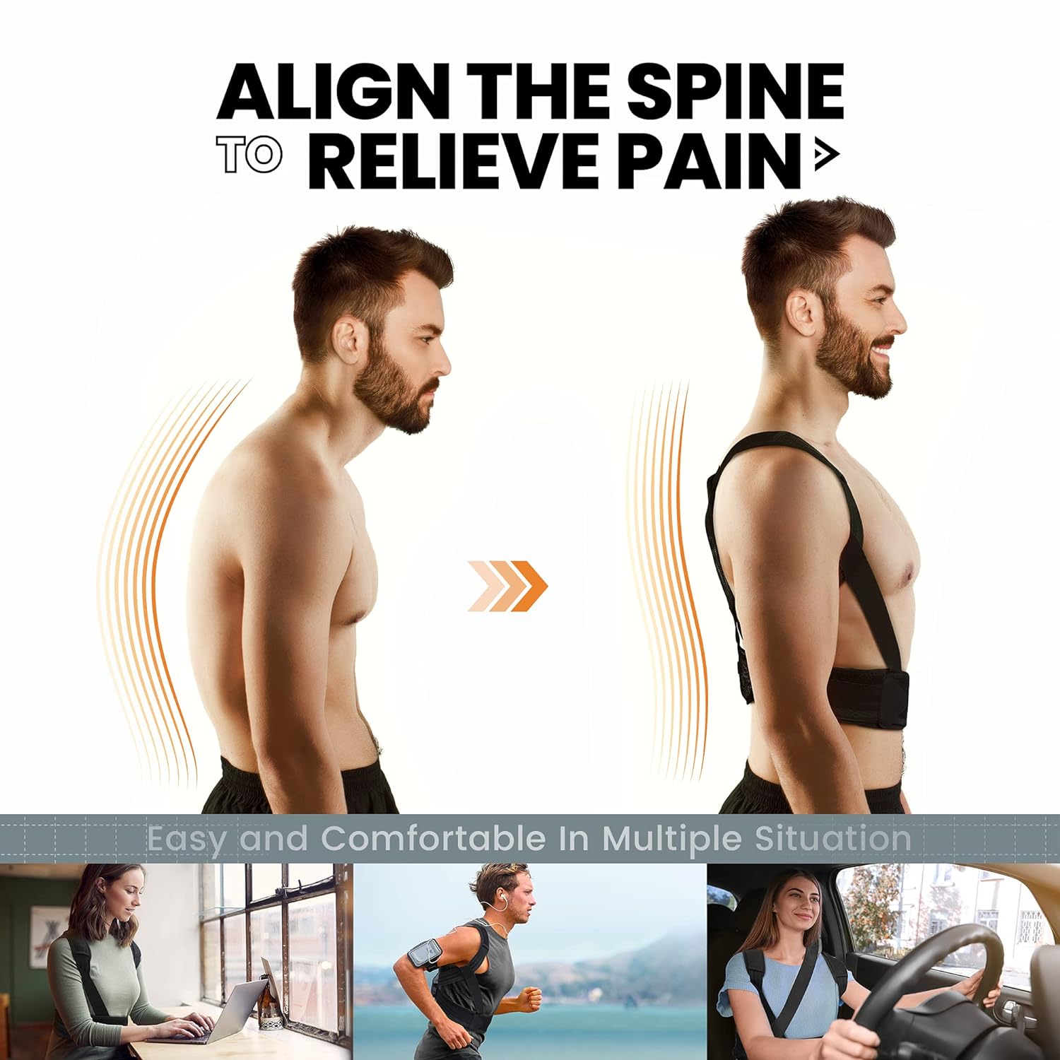 Corset Postural pentru un Spate Armonios, Premium, Suport vertical 360 ...