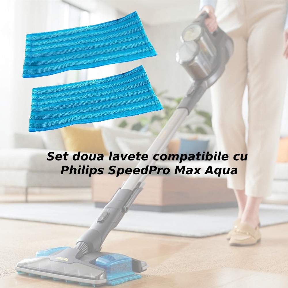 Set 2 lavete mop PAA-home, compatibile cu Philips Speed Pro Aqua ...