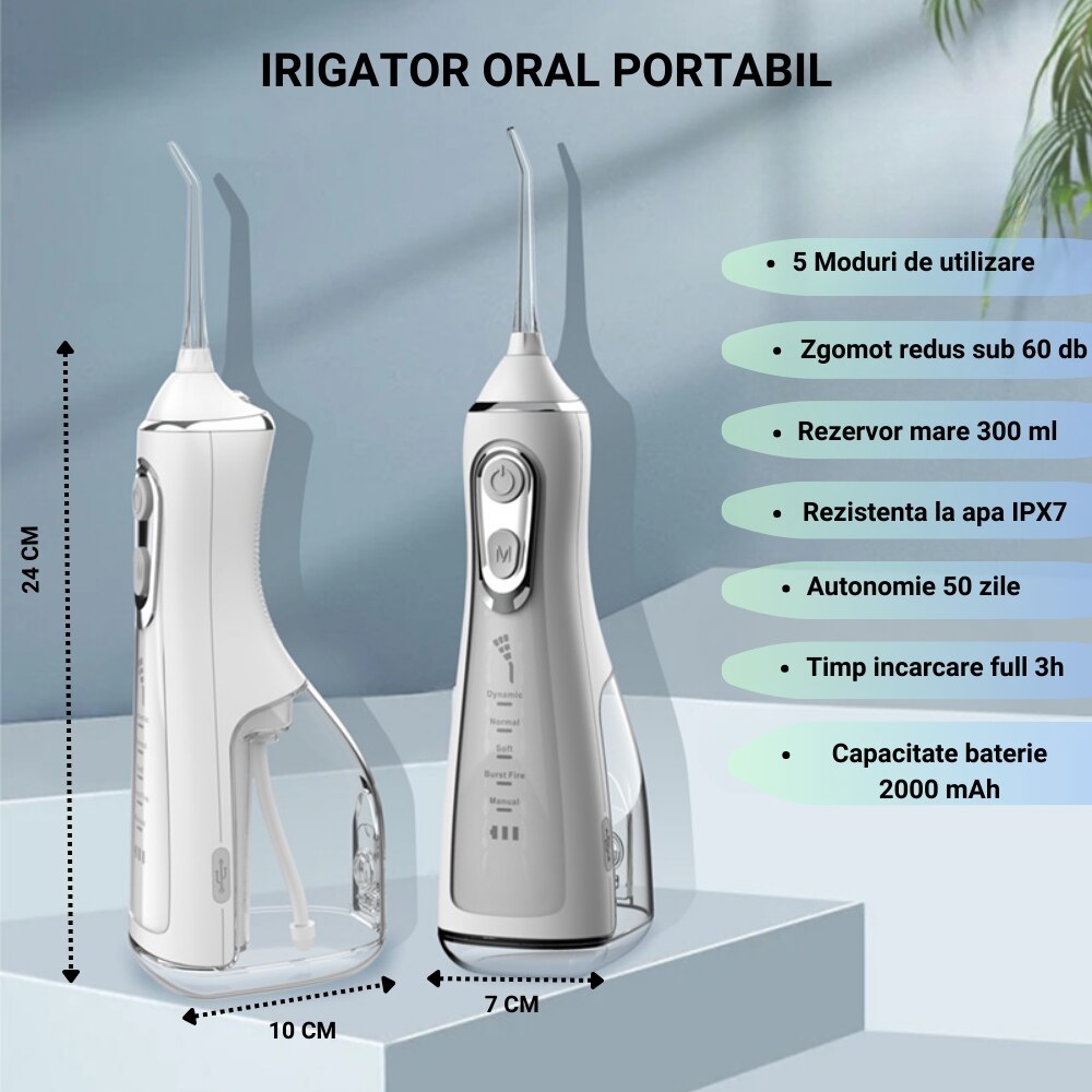 Иригатор за устна кухина YOTEP, душ за уста, 5 нива на скорост ...