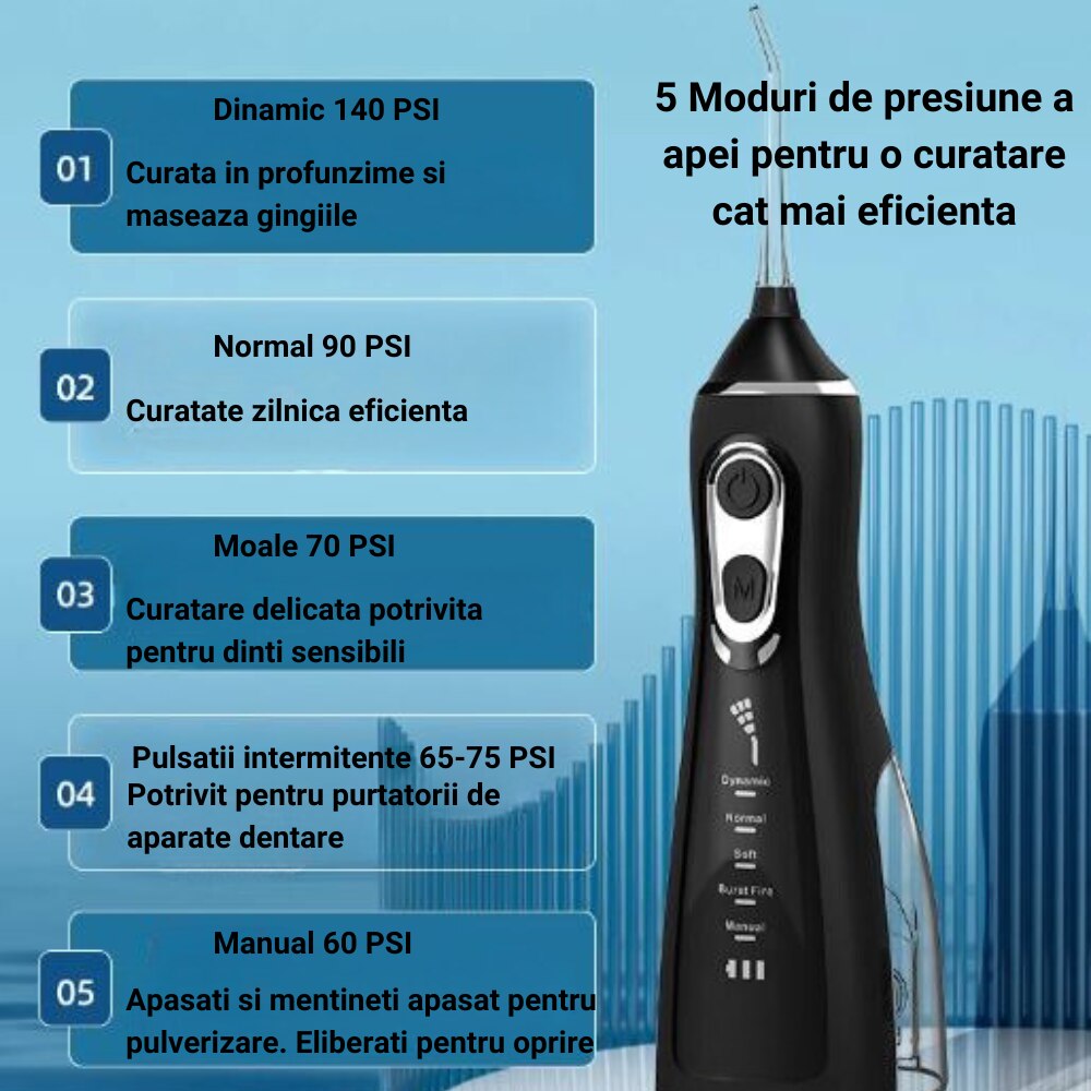 Irigator Oral Profesional YOTEP, Dus Bucal, 5 Trepte de Viteza ...