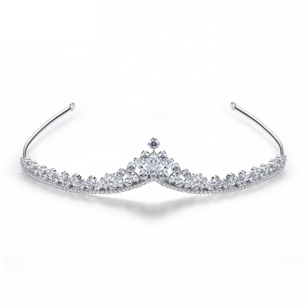 Coronita mireasa, design elegant si rafinat, tip Printesa, Cu pietre de ...