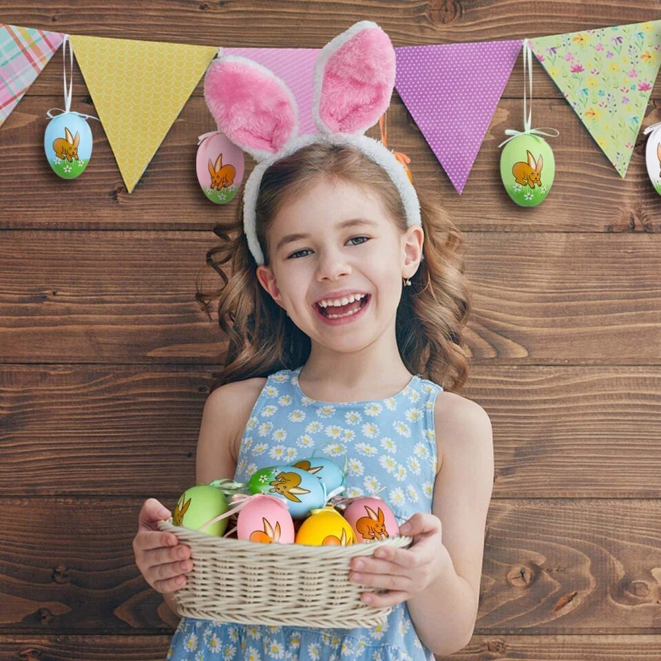 Set de 12 oua colorate pentru Paste Naler, plastic, multicolor, 6 x 4 ...