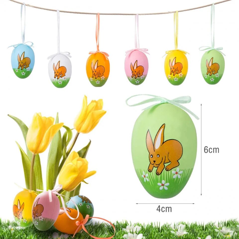 Set de 12 oua colorate pentru Paste Naler, plastic, multicolor, 6 x 4 ...
