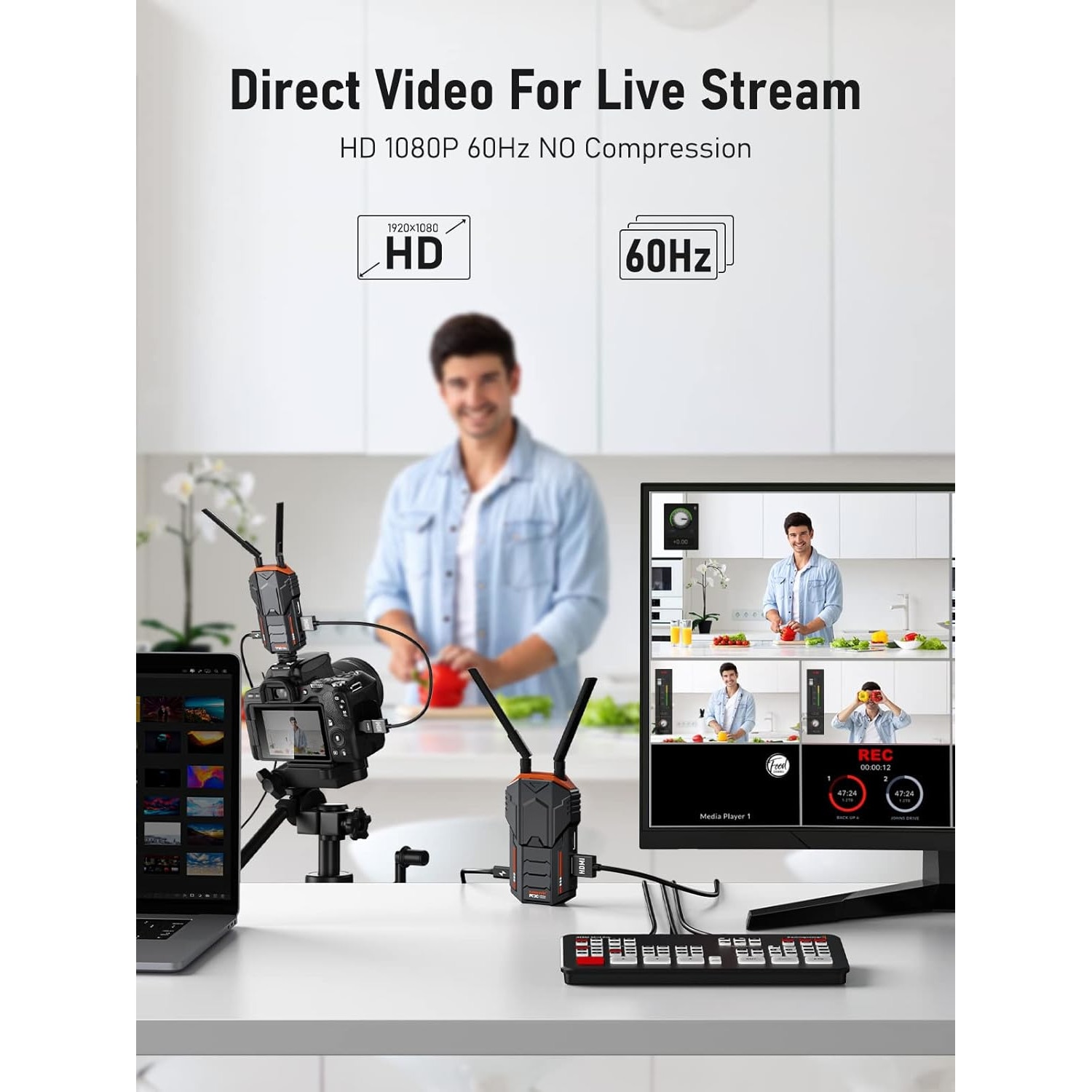 Set Extender HDMI si IR Wireless 5G, FullHD1080p 60kHz, flux live ...
