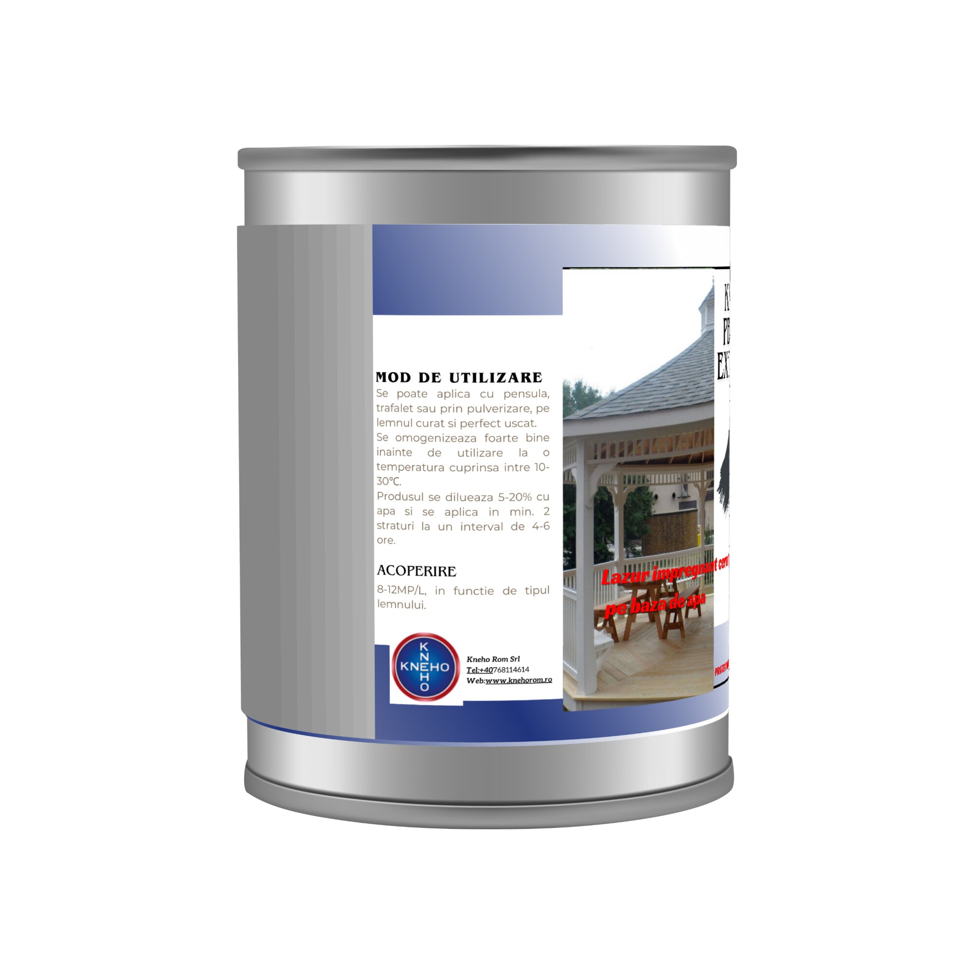Lac, lazur, impregnant cerat pe baza de apa gri inchis, RAL 7016, 1l ...
