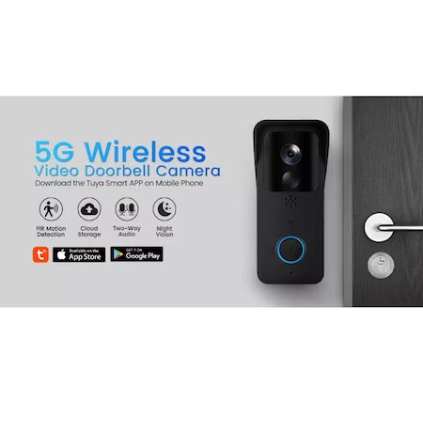 SPY® Pro 2.4GHz/5GHz двубандов WiFi интелигентен звънец с 2MP FullHD ...