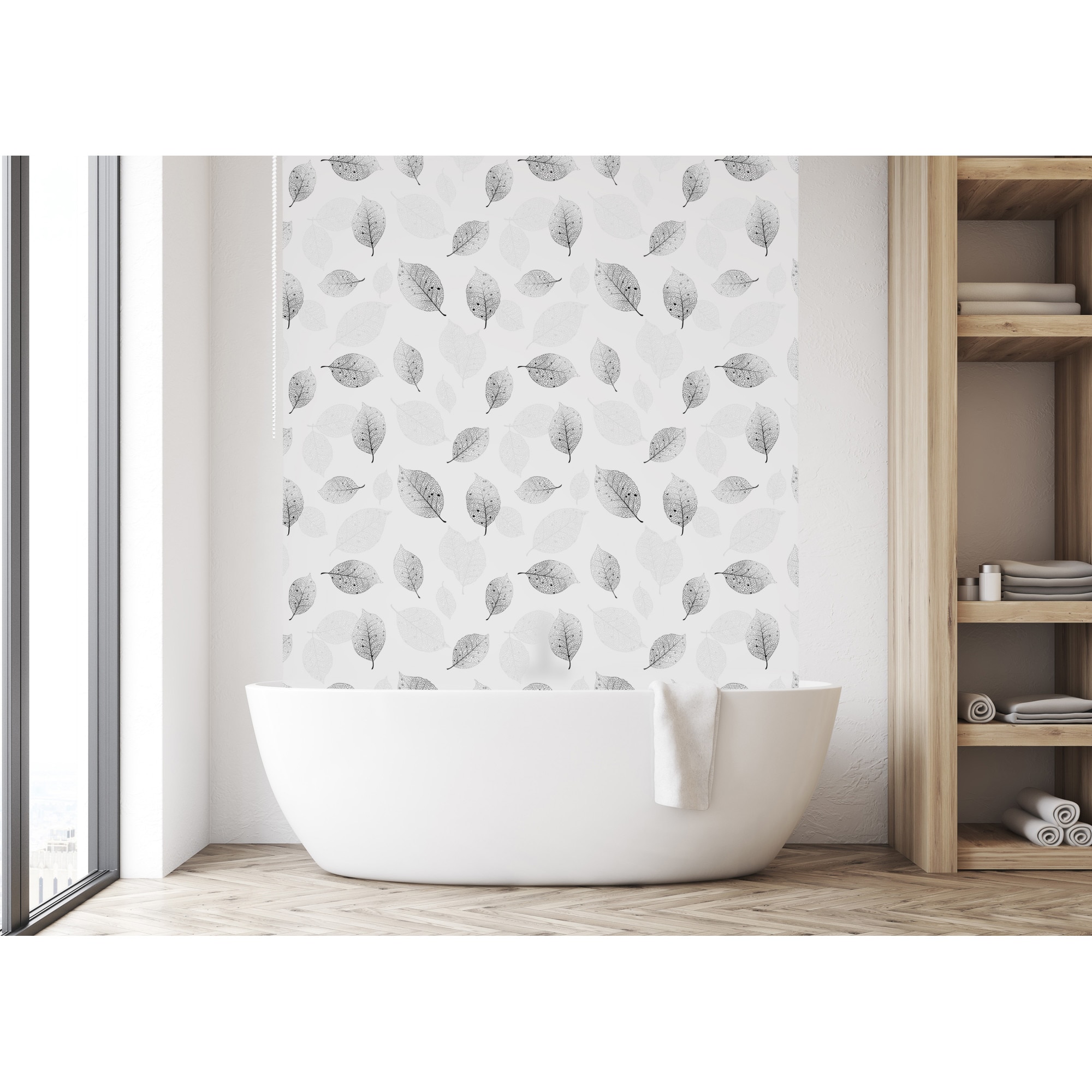 Perdea de dus model cu frunze 60 x 240 cm - eMAG.ro