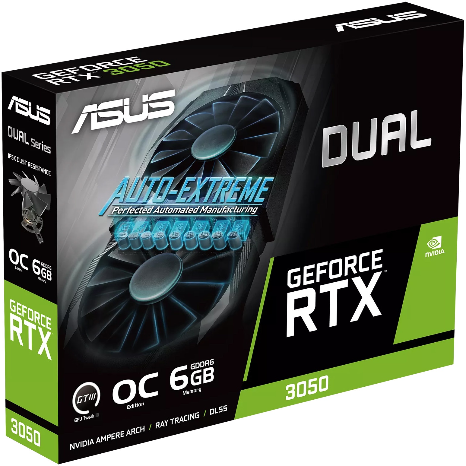 Placa video ASUS GeForce RTX™ 3050 DUAL OC, 6GB GDDR6, 96-bit - eMAG.ro