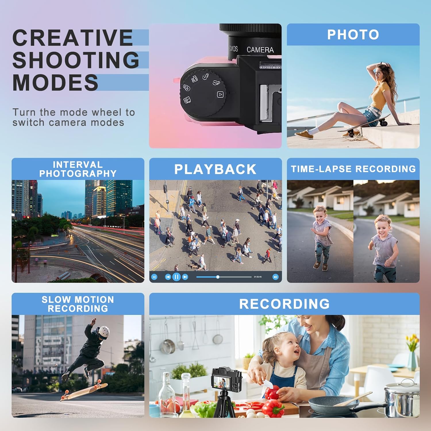 Camera video digitala, 4k, 48MP cu focalizare automata, card 32 gb ...