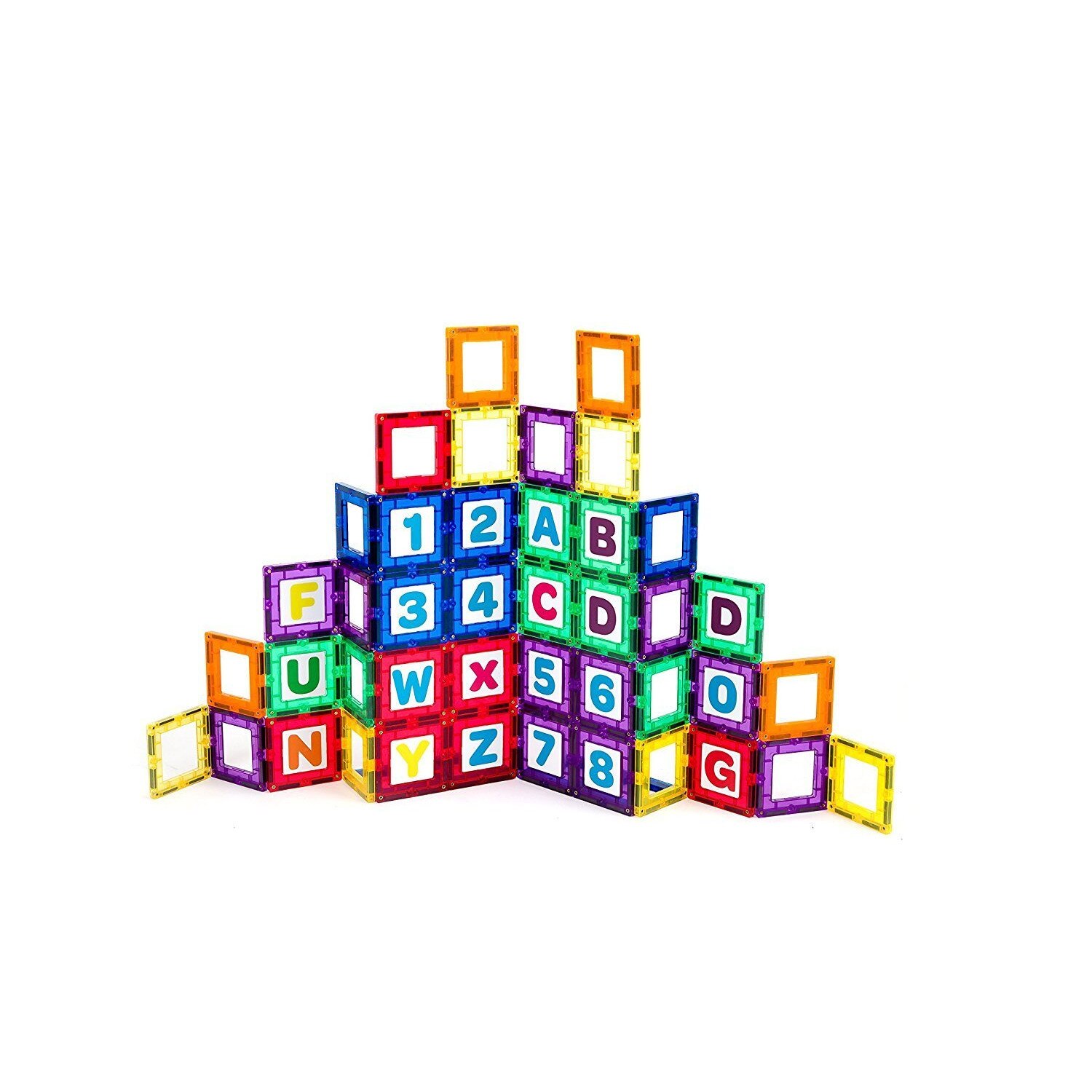 Set Playmags educational, 18 rame magnetice si 18 insertii litere si ...