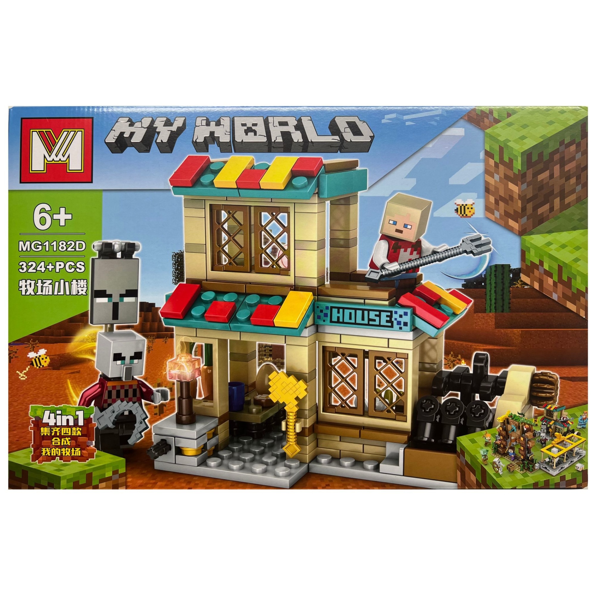 Set de constructie Minecraft 4 in 1 MG My World, 324+ piese - eMAG.ro