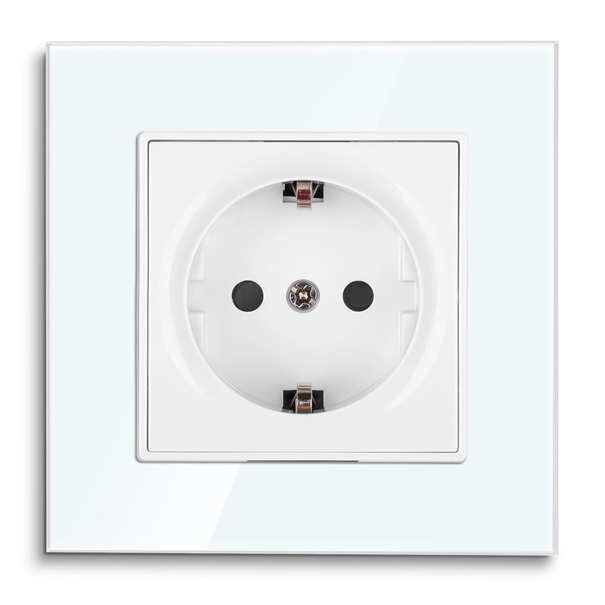 Priza simpla de perete, Rama din Sticla Securizata, 16A, Alb, easyCTRL ...