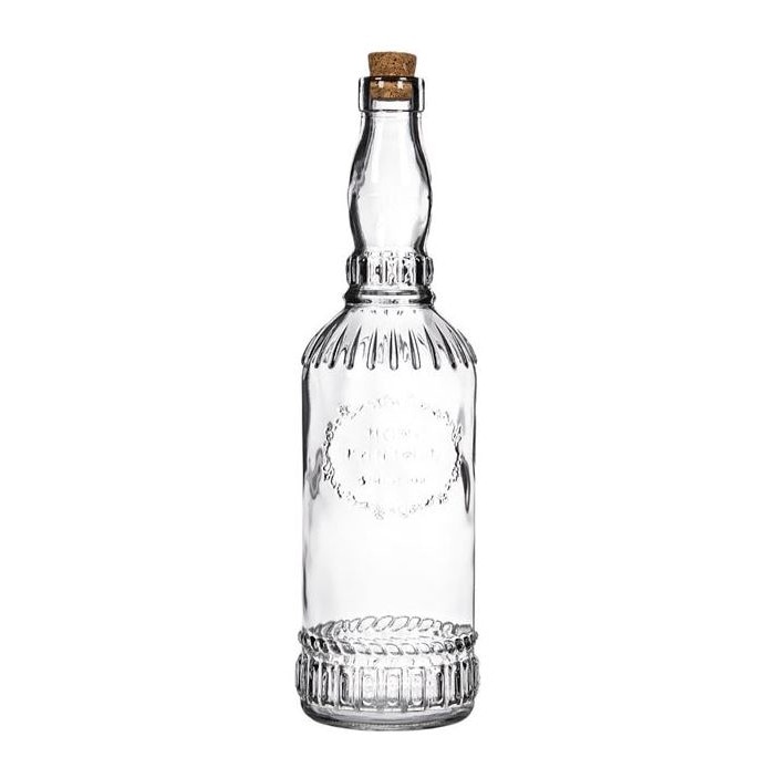 Sticla pentru Apa Transparenta din Sticla cu Capac si desing Home ...