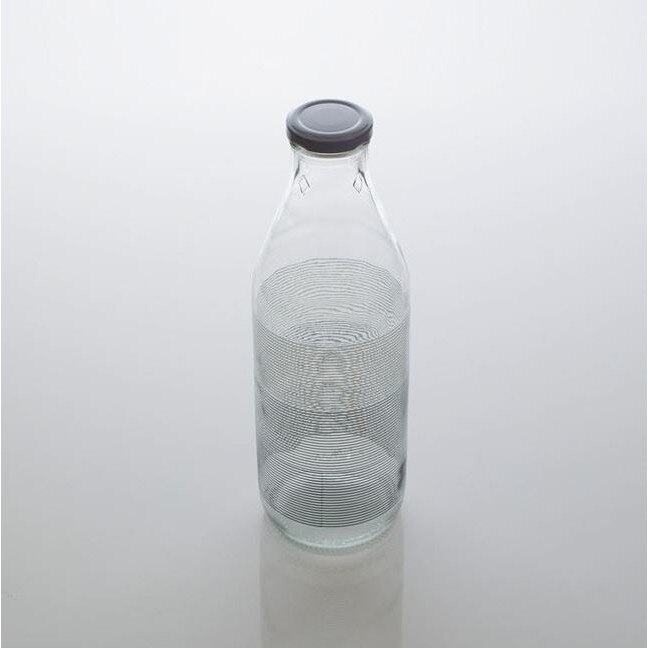 Sticla pentru apa Transparenta cu Model cu Dungi Gri Albe 1lt - eMAG.ro