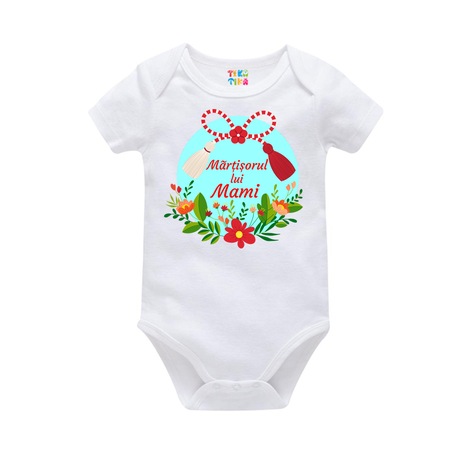 Body alb ''MArtisorul lui mami'' maneca scurta - eMAG.ro