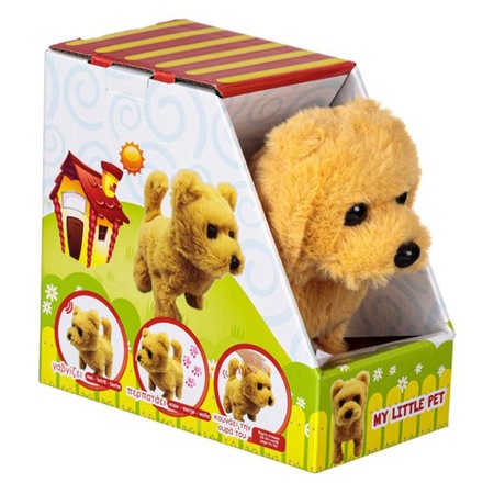 Catel interactiv de plus pentru copii, merge, latra, da din coada, Bej ...