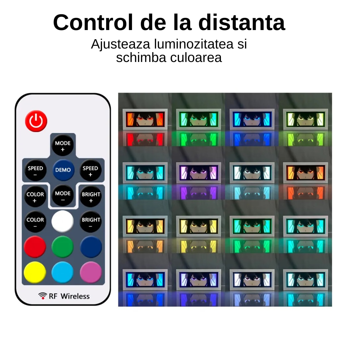 Lampa Decorativa pentru Birou Gaming, 3D, Control de la Distanta ...