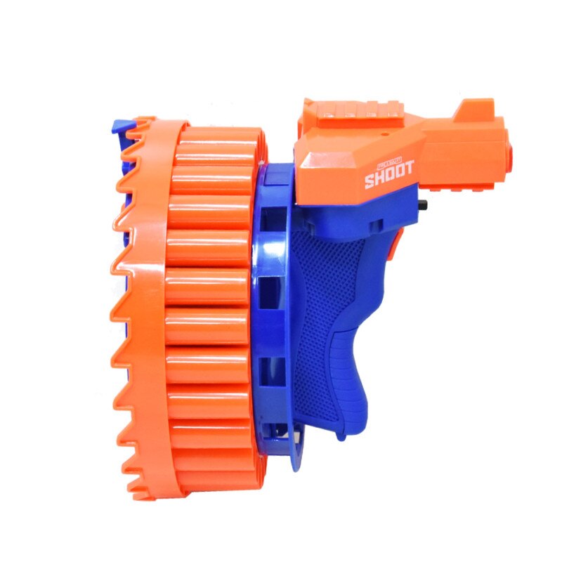 Mitraliera automata de jucarie, 28 de cartuse de burete, Portocaliu ...