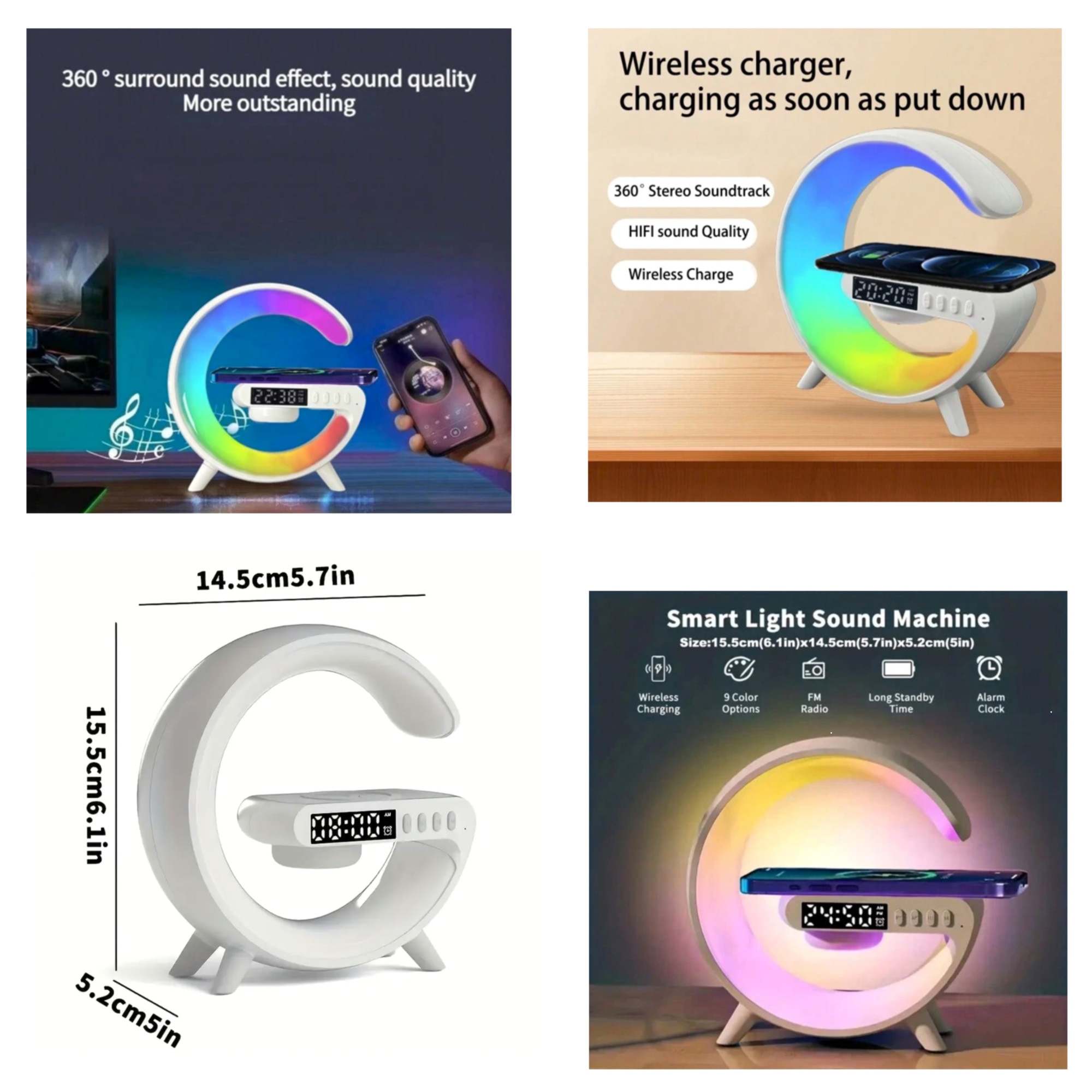 Многоцветна смарт лампа с RGB led, bluetooth функции и съвместима с ...