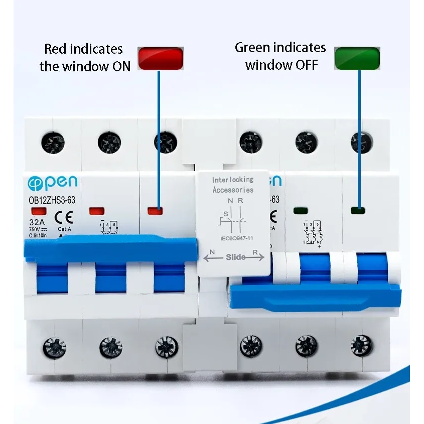 Comutator Manual de Transfer 4P (2P+2P), 32A, 500V, Siguranta Manuala ...