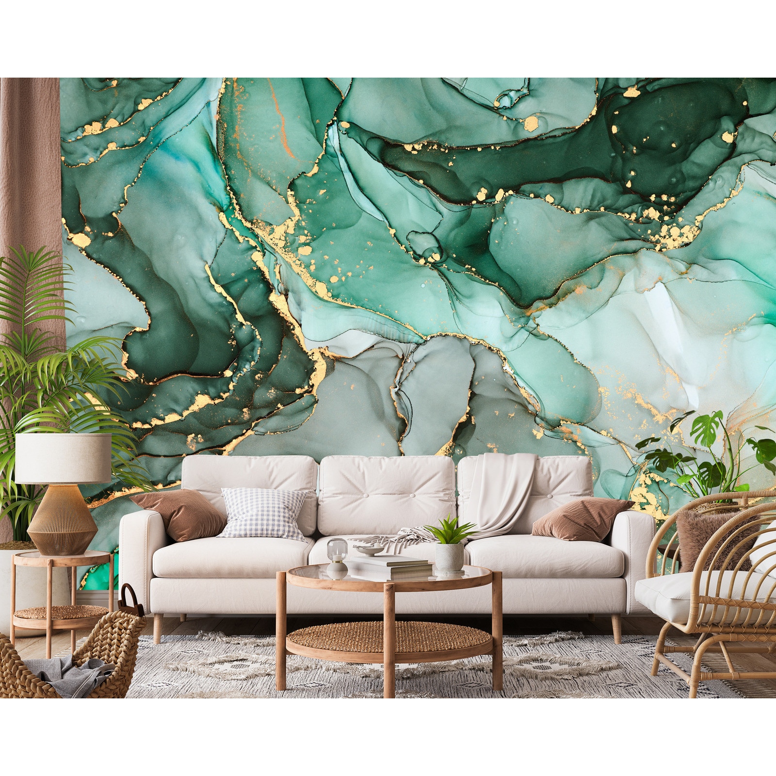 Fototapet Muralo marmura abstracta, elemente aurii, decor in stil ...