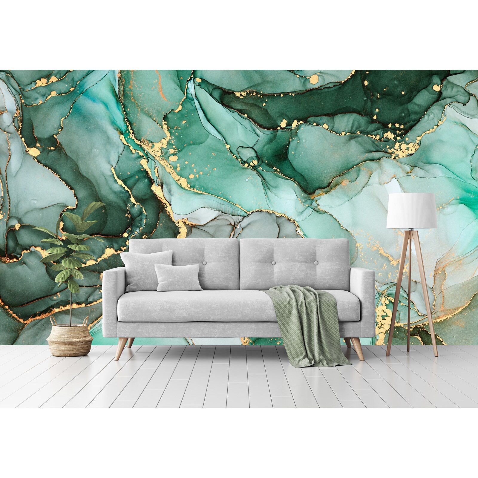 Fototapet Muralo marmura abstracta, elemente aurii, decor in stil ...