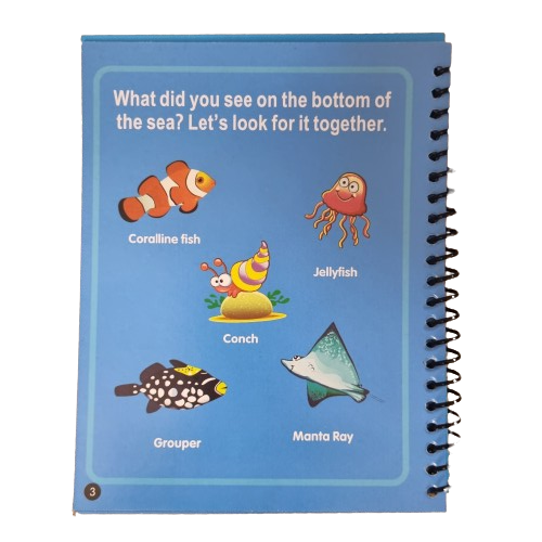 Carte de colorat cu marker, Magic Water, Model lumea acvatica - eMAG.ro