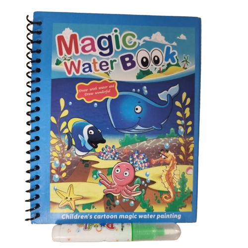 Carte de colorat cu marker, Magic Water, Model lumea acvatica - eMAG.ro